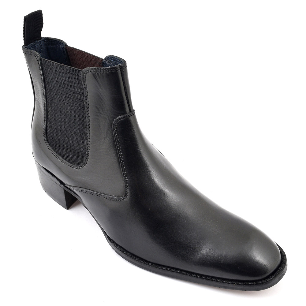 Find Mens Black Cuban Heel Chelsea Boot | Gucinari